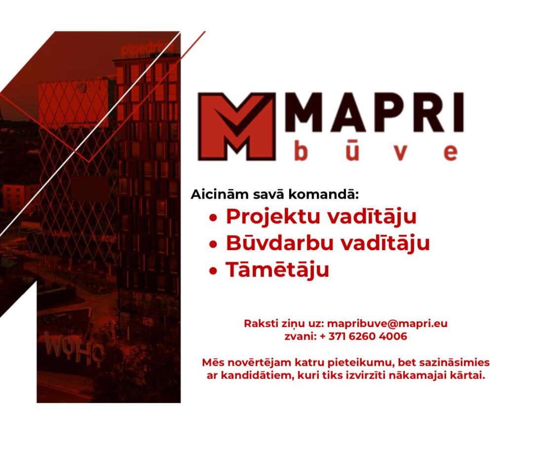 Darba piedāvājumi - Mapri Būve, SIA